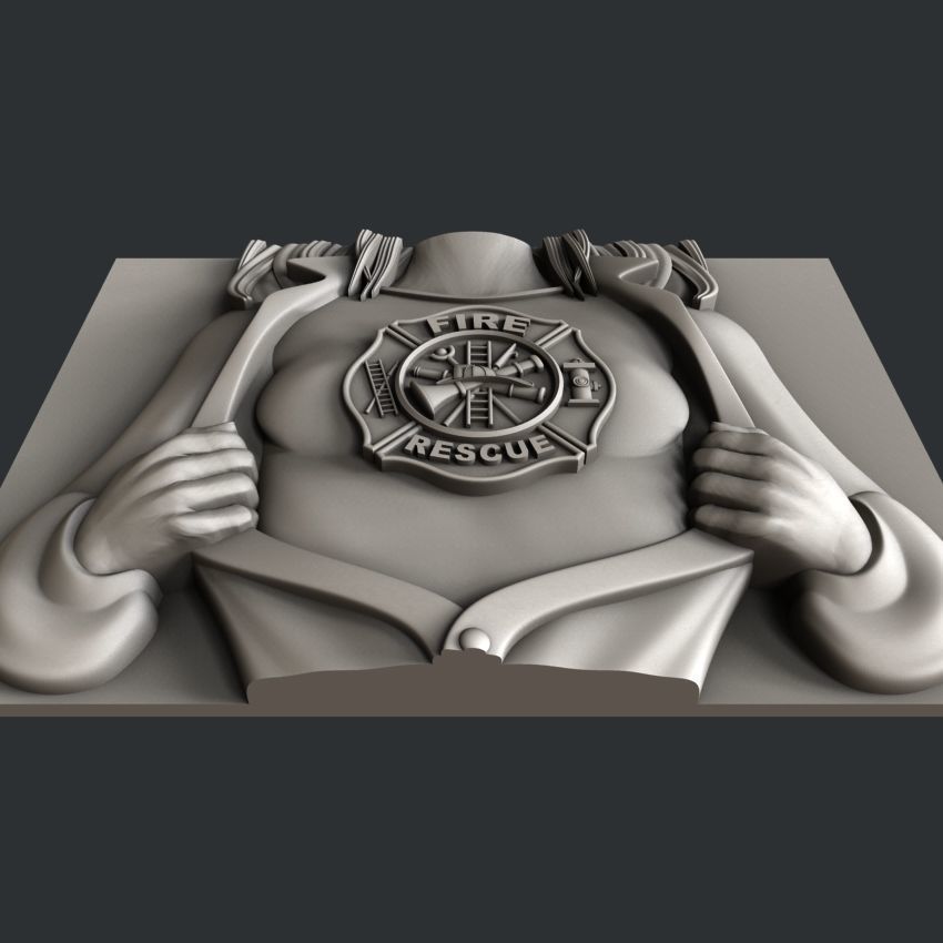 3d STL models for CNC router girl firefighter 3D model | CGTrader