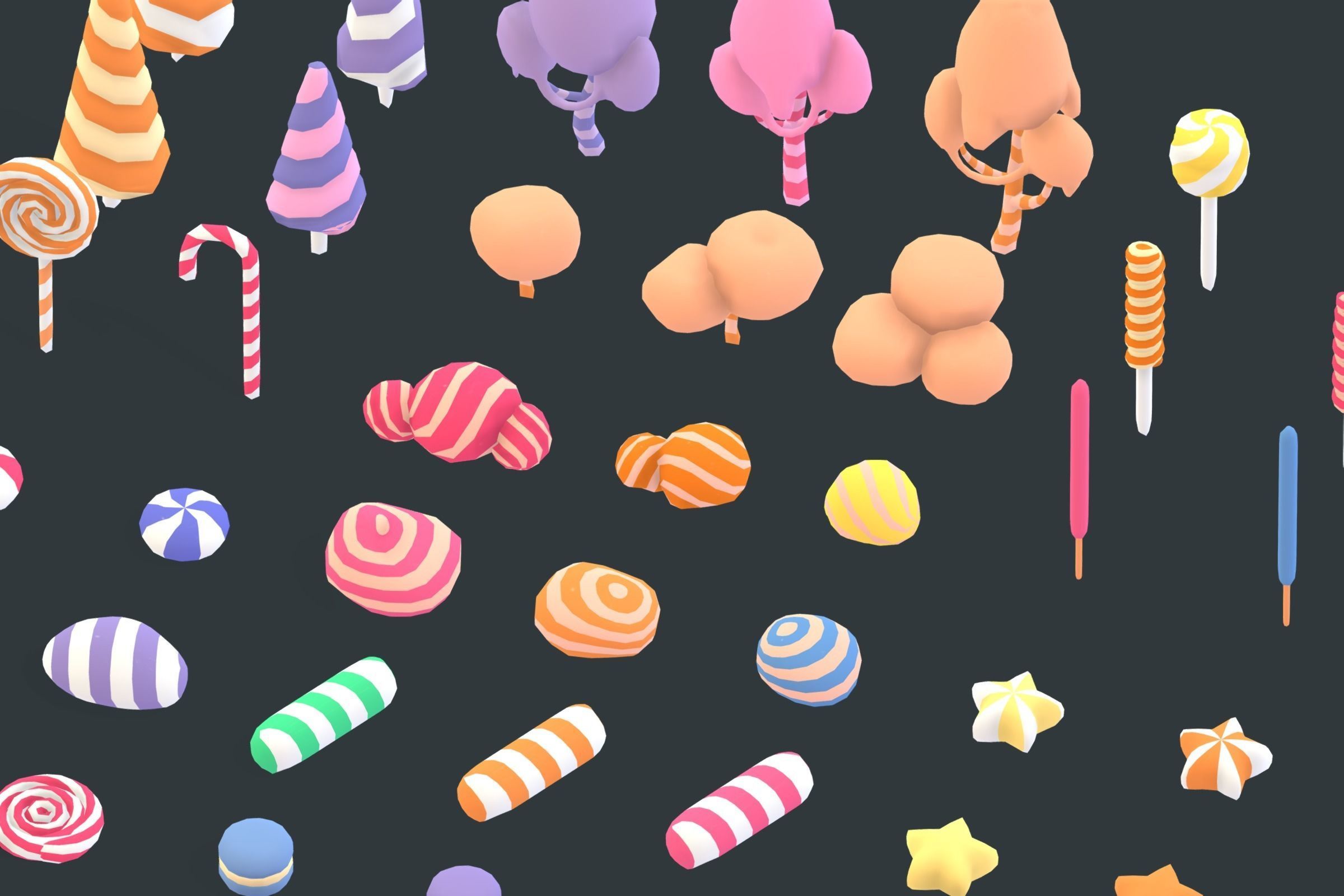 3D model Candy Land - Animation Assets VR / AR / low-poly | CGTrader