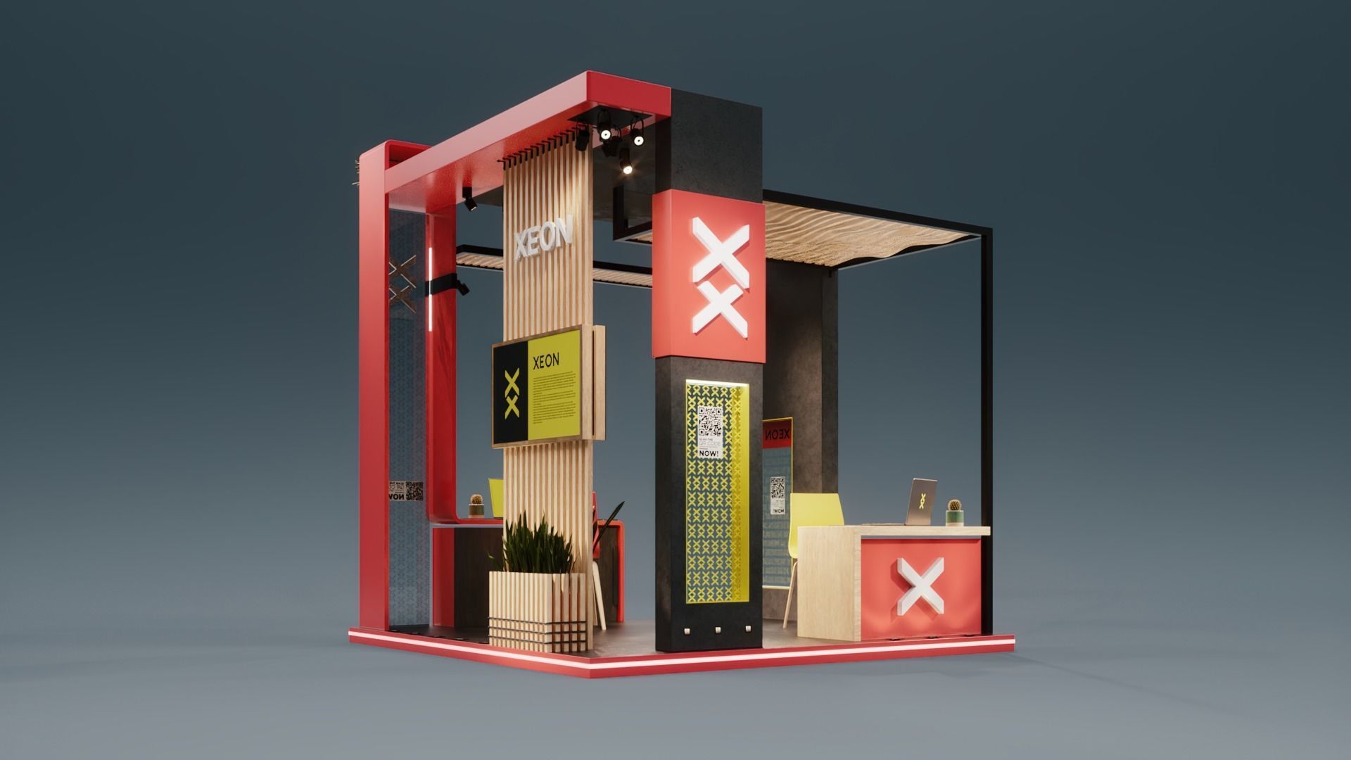 Minimalist 3x3m Booth v2 OCTANE x C4D 3D model | CGTrader