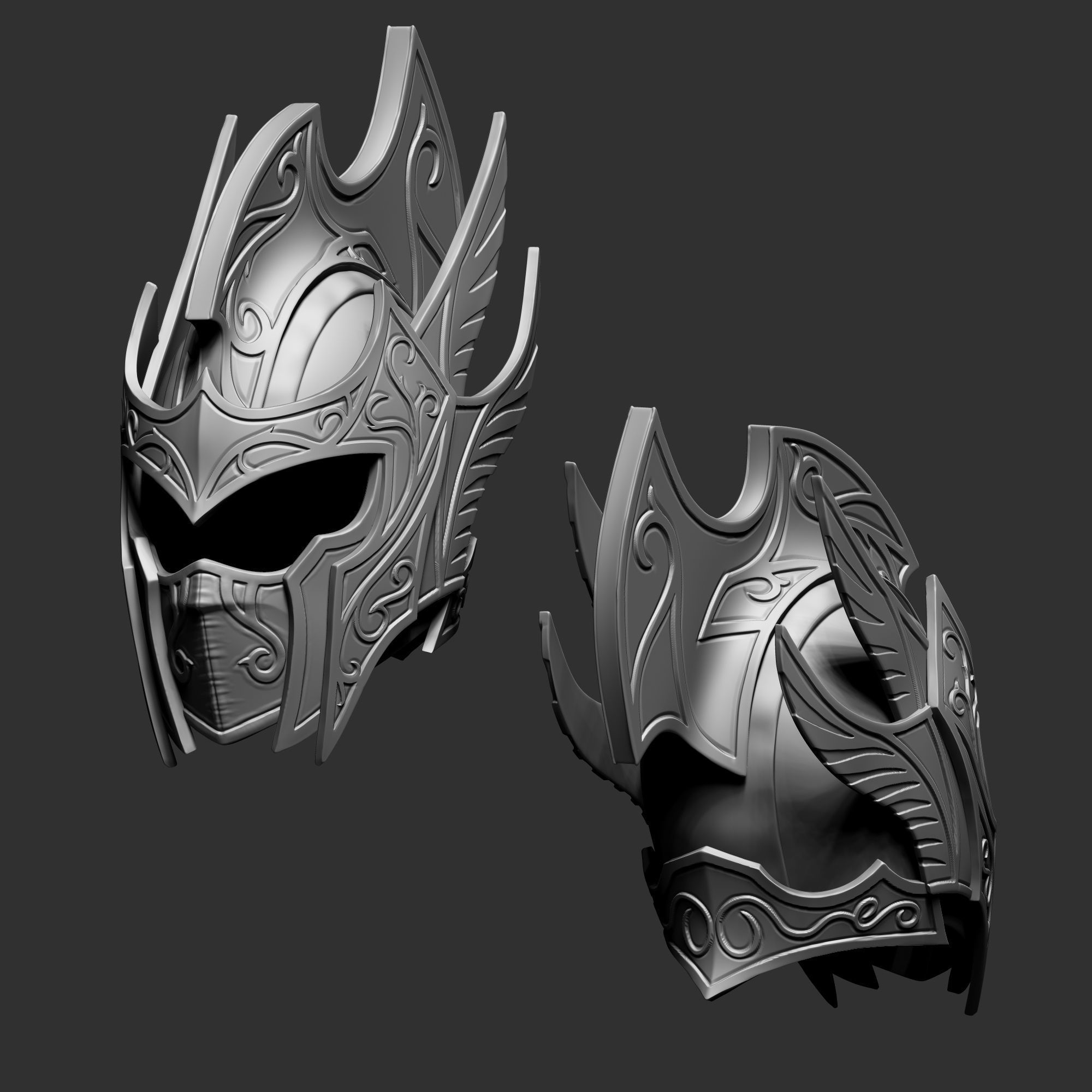 Zbrush Elf fantasy helmet 3D model | CGTrader