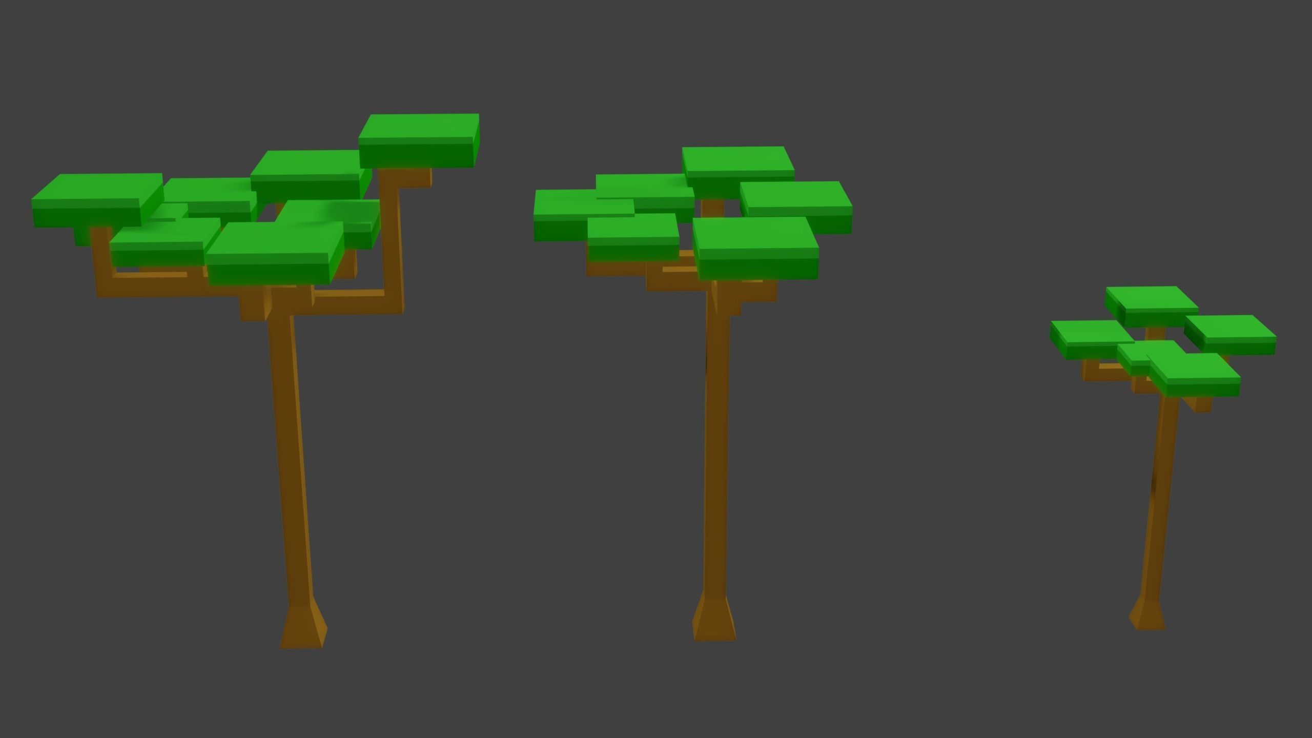 Blocky Trees Pack free VR / AR / low-poly 3D model | CGTrader