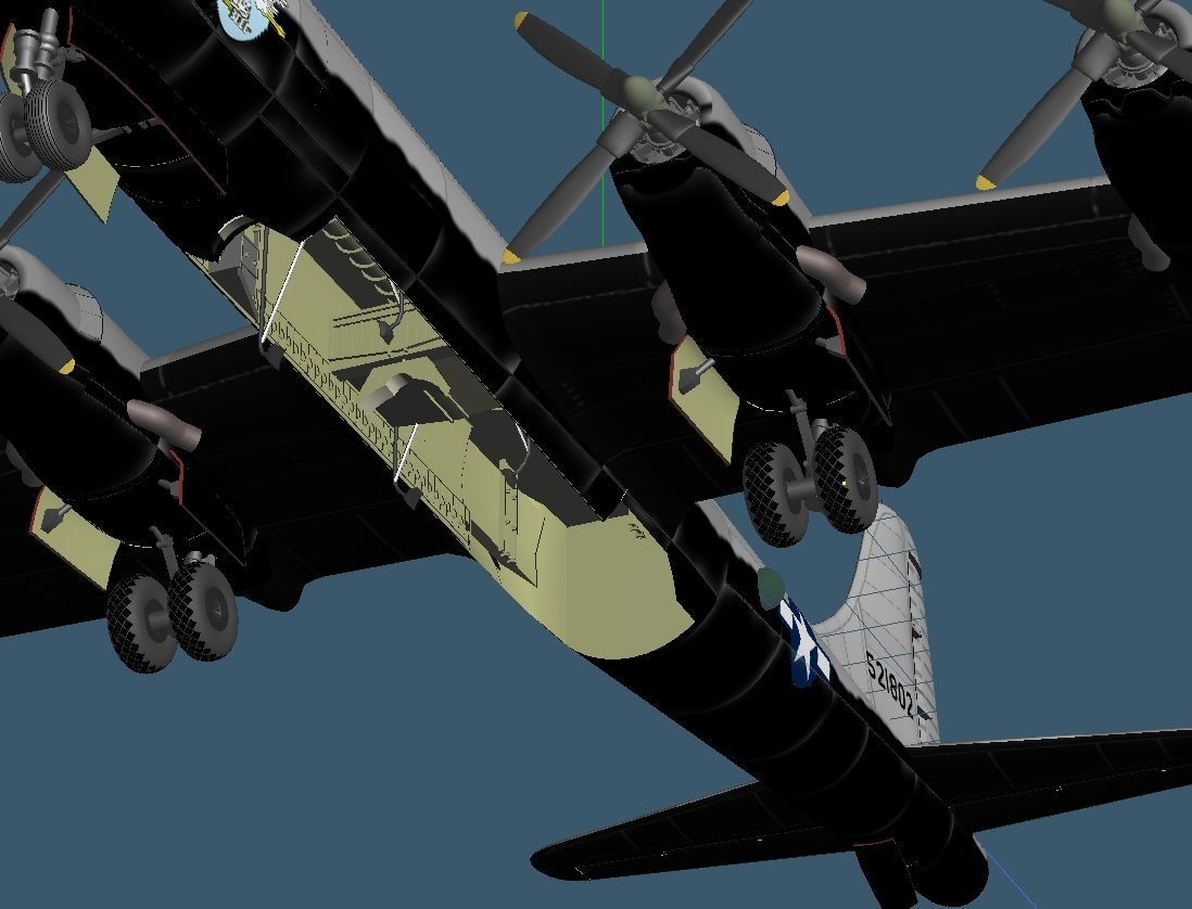 NACA B-29 X plane mother ship 3D model | CGTrader