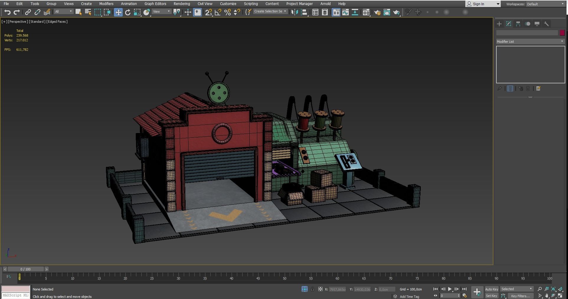 Stylized Cartoon Textile Factory 3D model | CGTrader