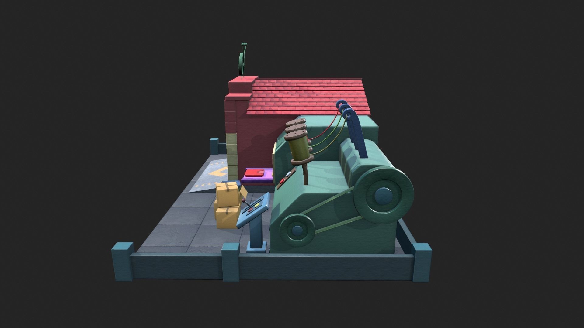 Stylized Cartoon Textile Factory 3D model | CGTrader