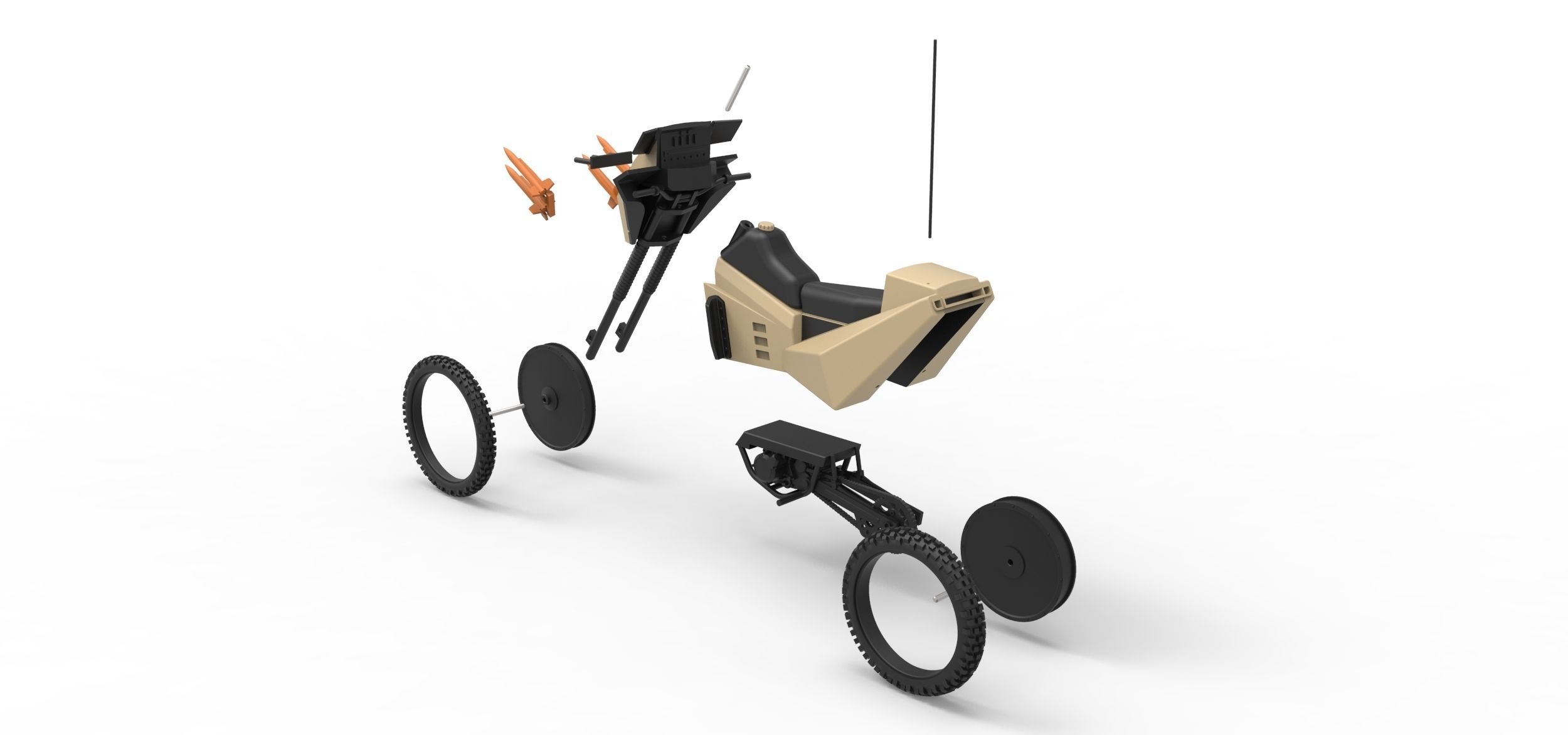 Diecast model Military bike from Megaforce 1982 Scale 1 to 12 3D model ...