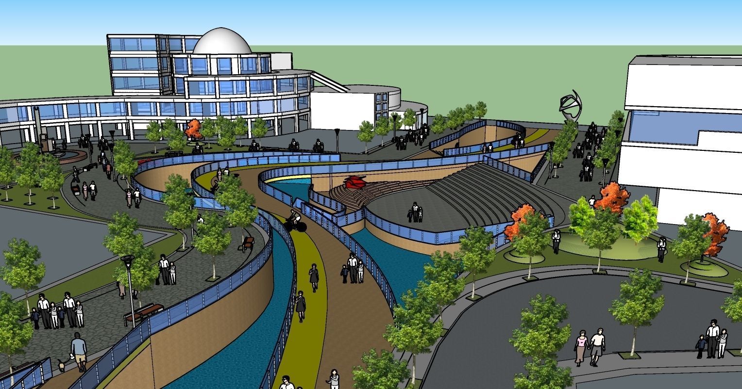 3D University campus landscape design | CGTrader