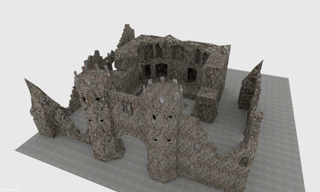 Blender 3D Castle Ruins 2 free VR / AR / low-poly 3D model | CGTrader
