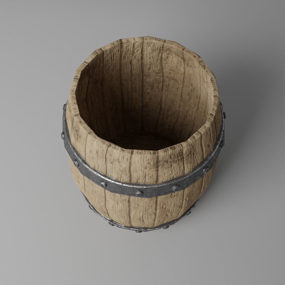 3D model Medieval Wooden Barrel with LODs and 3 color variations VR ...