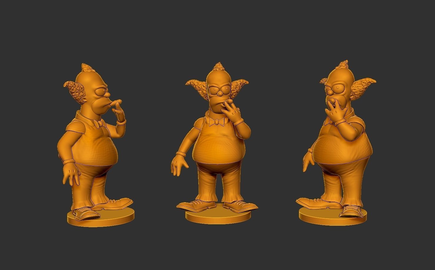 simpsons clown krusty 3D model 3D printable | CGTrader