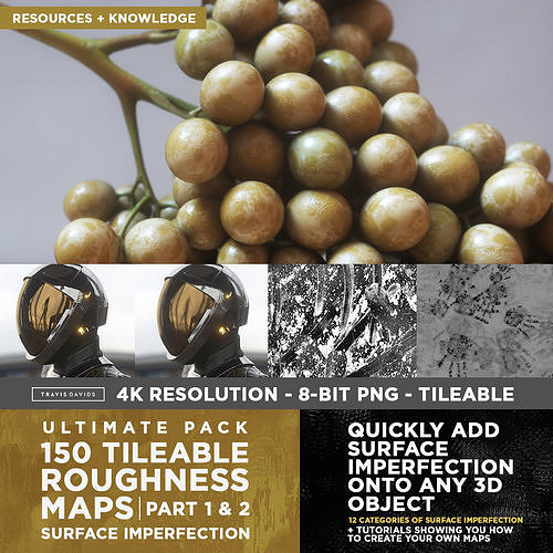 ULTIMATE PACK - 150 Tileable Roughness Maps - Part 1 And 2 Texture ...