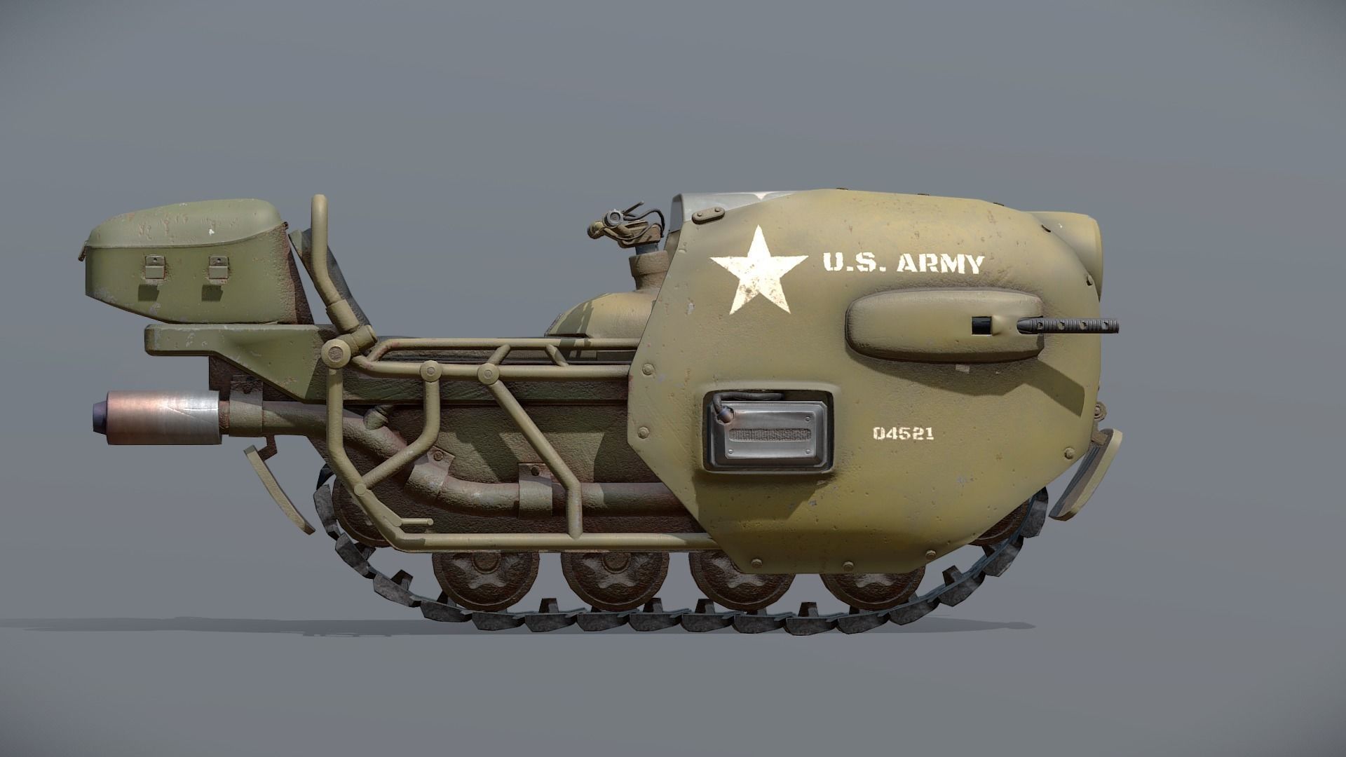 3D model WW2 Tracked Motorcycle VR / AR / low-poly | CGTrader