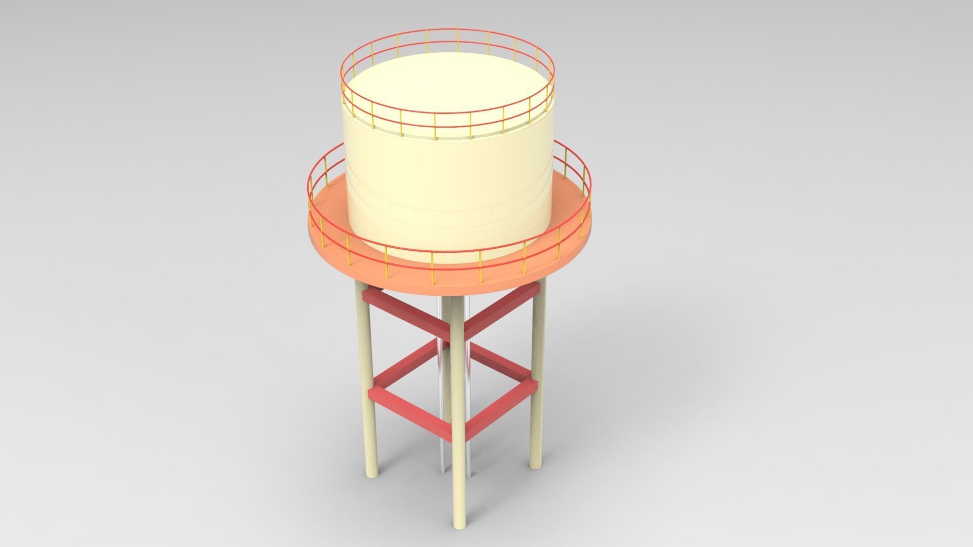 Overhead Water Tanks 3D model | CGTrader
