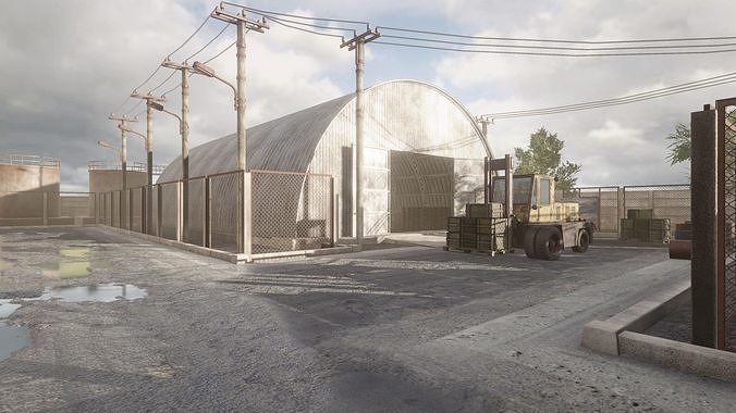 3D model HQ Modular Industrial Area VR / AR / low-poly | CGTrader