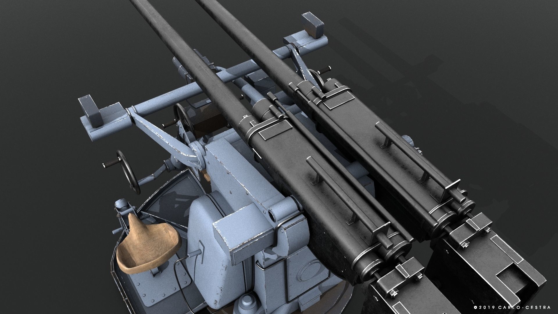 3D model German 37mm SK C30 anti-aircraft gun VR / AR / low-poly | CGTrader
