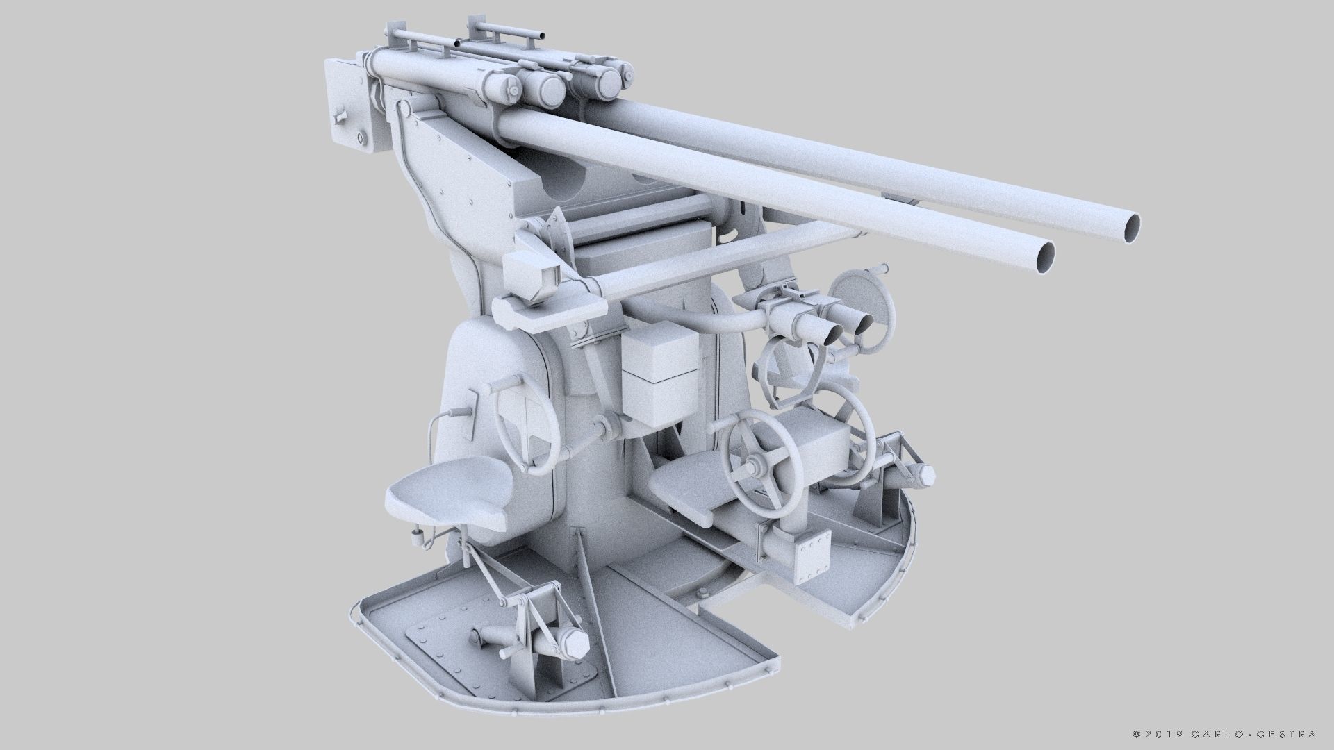 3D model German 37mm SK C30 anti-aircraft gun VR / AR / low-poly | CGTrader
