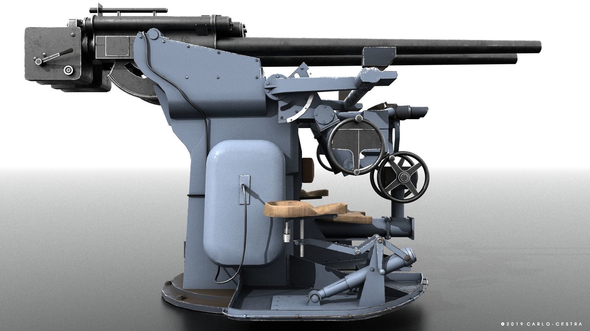 3D model German 37mm SK C30 anti-aircraft gun VR / AR / low-poly | CGTrader