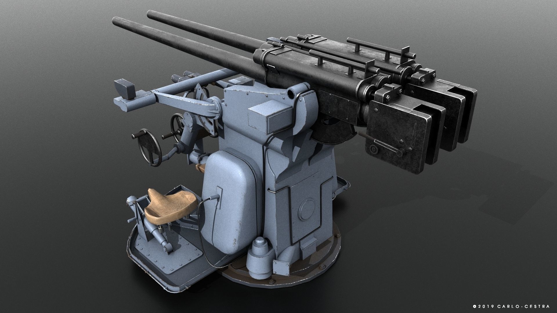 3D model German 37mm SK C30 anti-aircraft gun VR / AR / low-poly | CGTrader