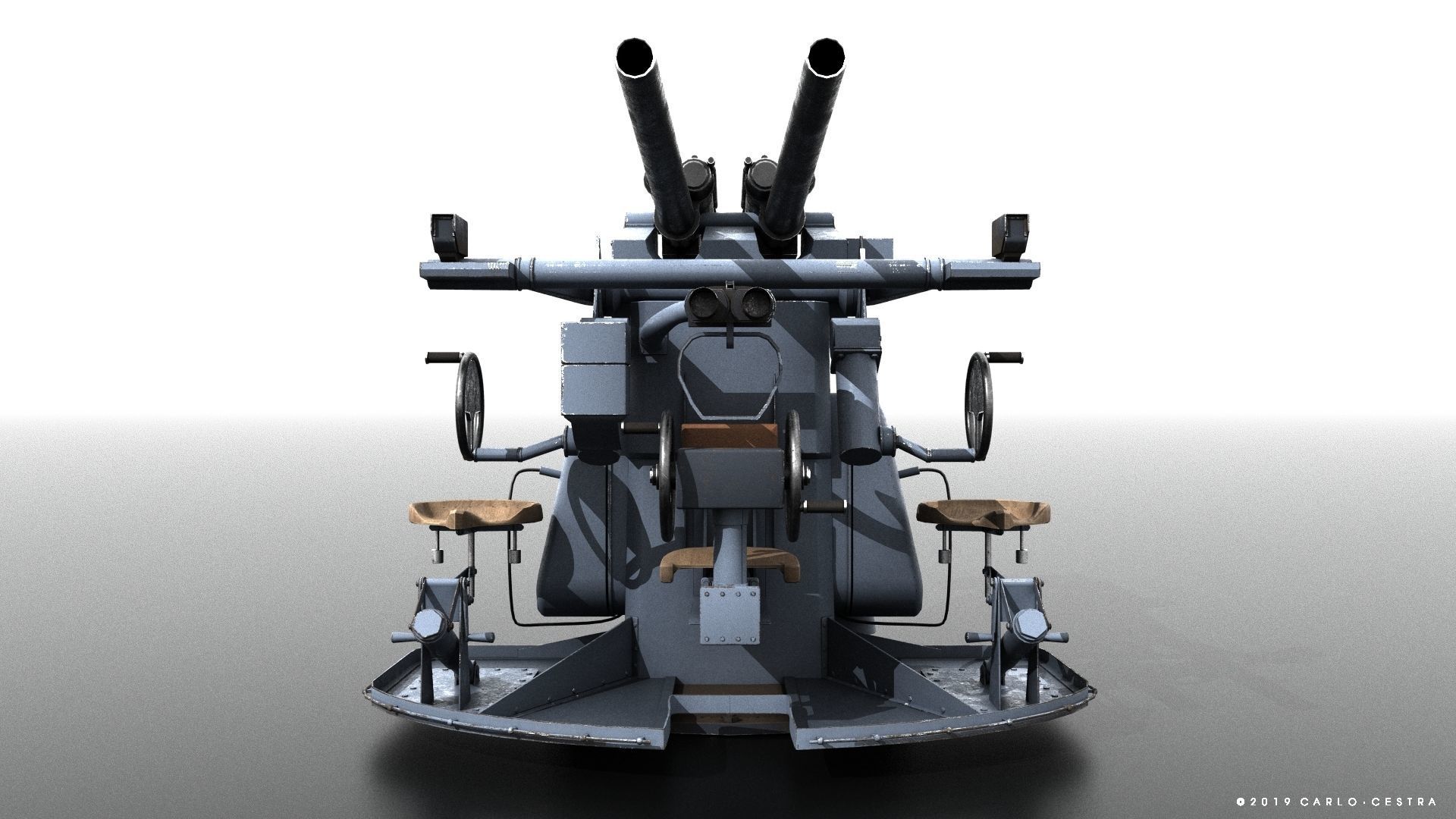 3D model German 37mm SK C30 anti-aircraft gun VR / AR / low-poly | CGTrader
