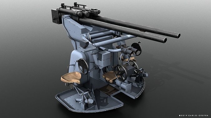 3D model German 37mm SK C30 anti-aircraft gun VR / AR / low-poly | CGTrader