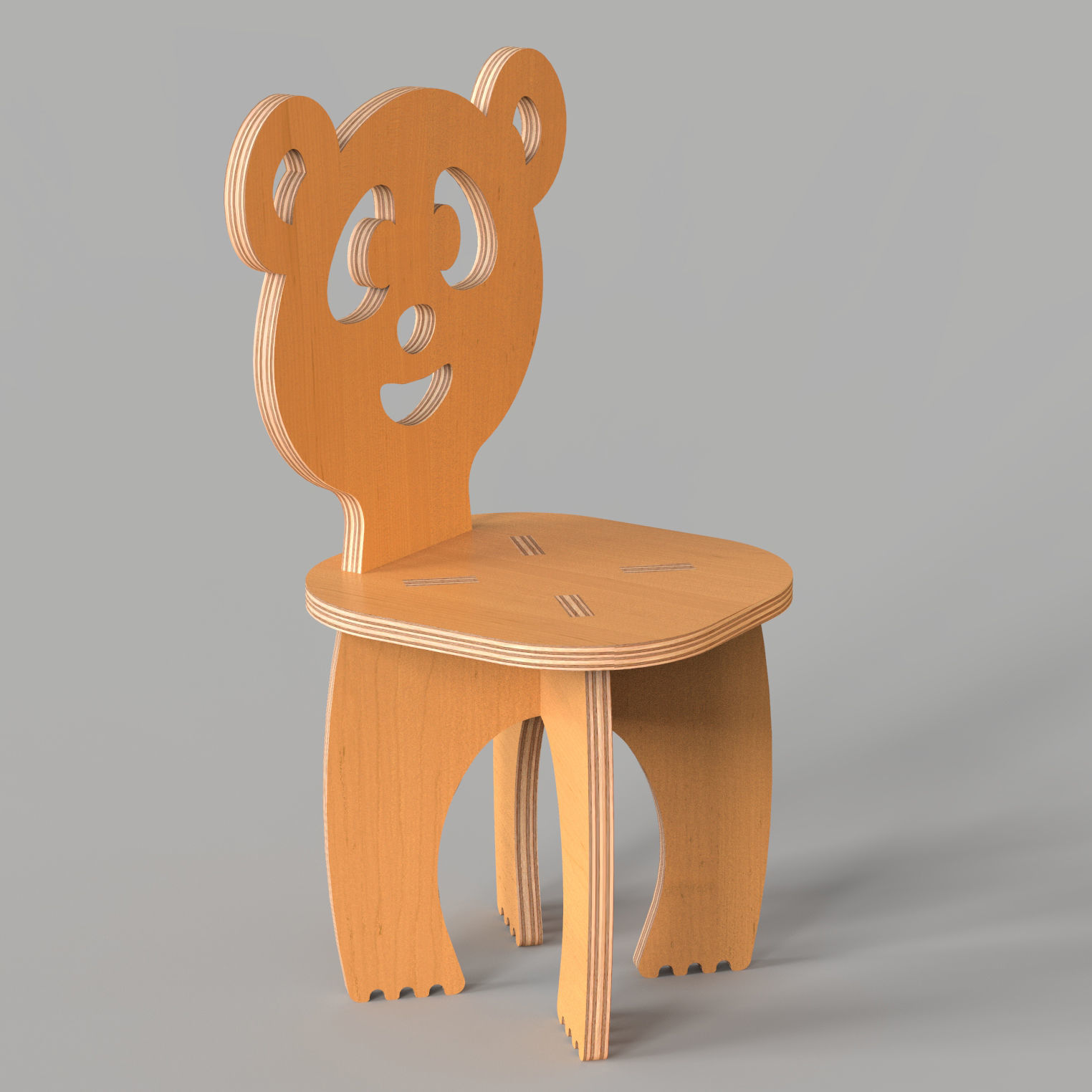 Panda Chair CNCFurniture Project 3D model | CGTrader