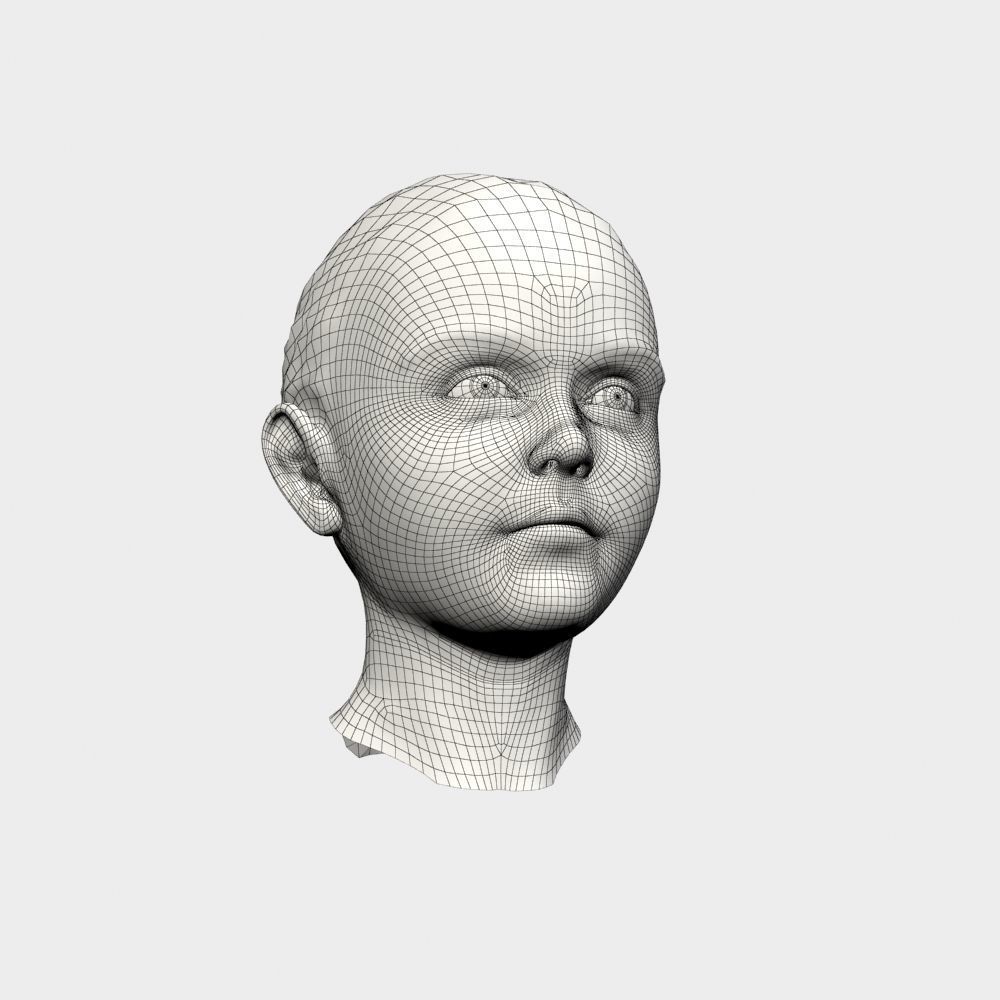 Baby head 02 3D model | CGTrader