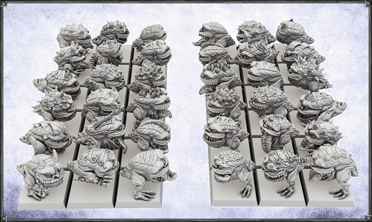 Wild Orc Squigs Herd -UNIT- 28mm Miniatures 3D model 3D printable ...