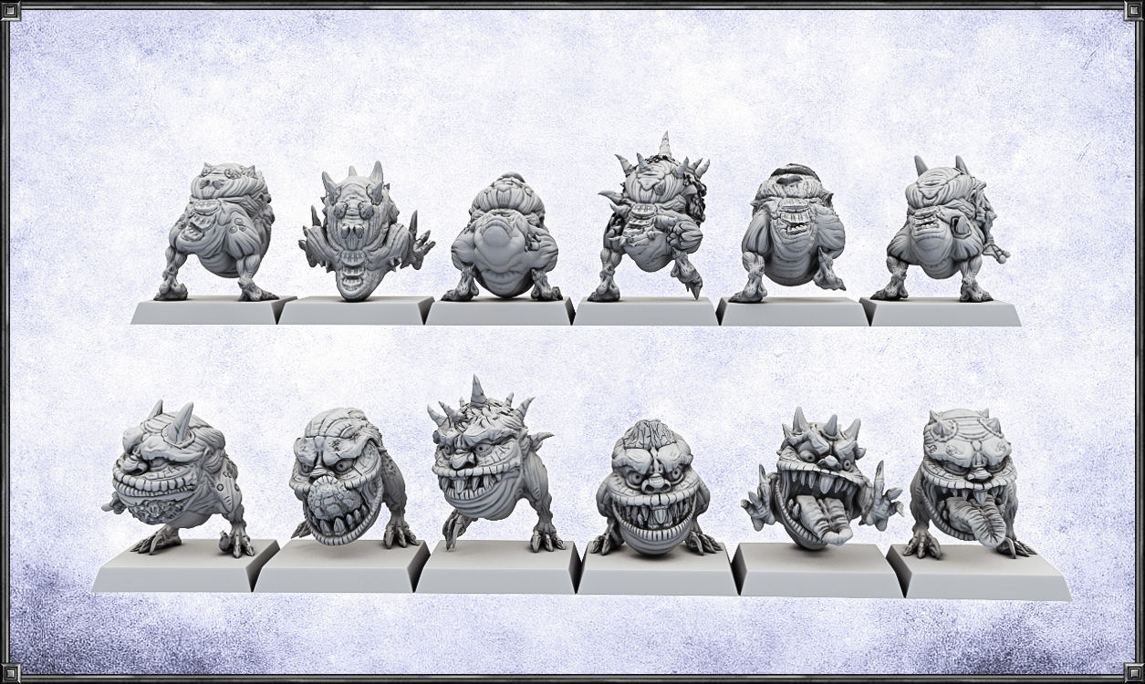 Wild Orc Squigs Herd -UNIT- 28mm Miniatures 3D model 3D printable ...