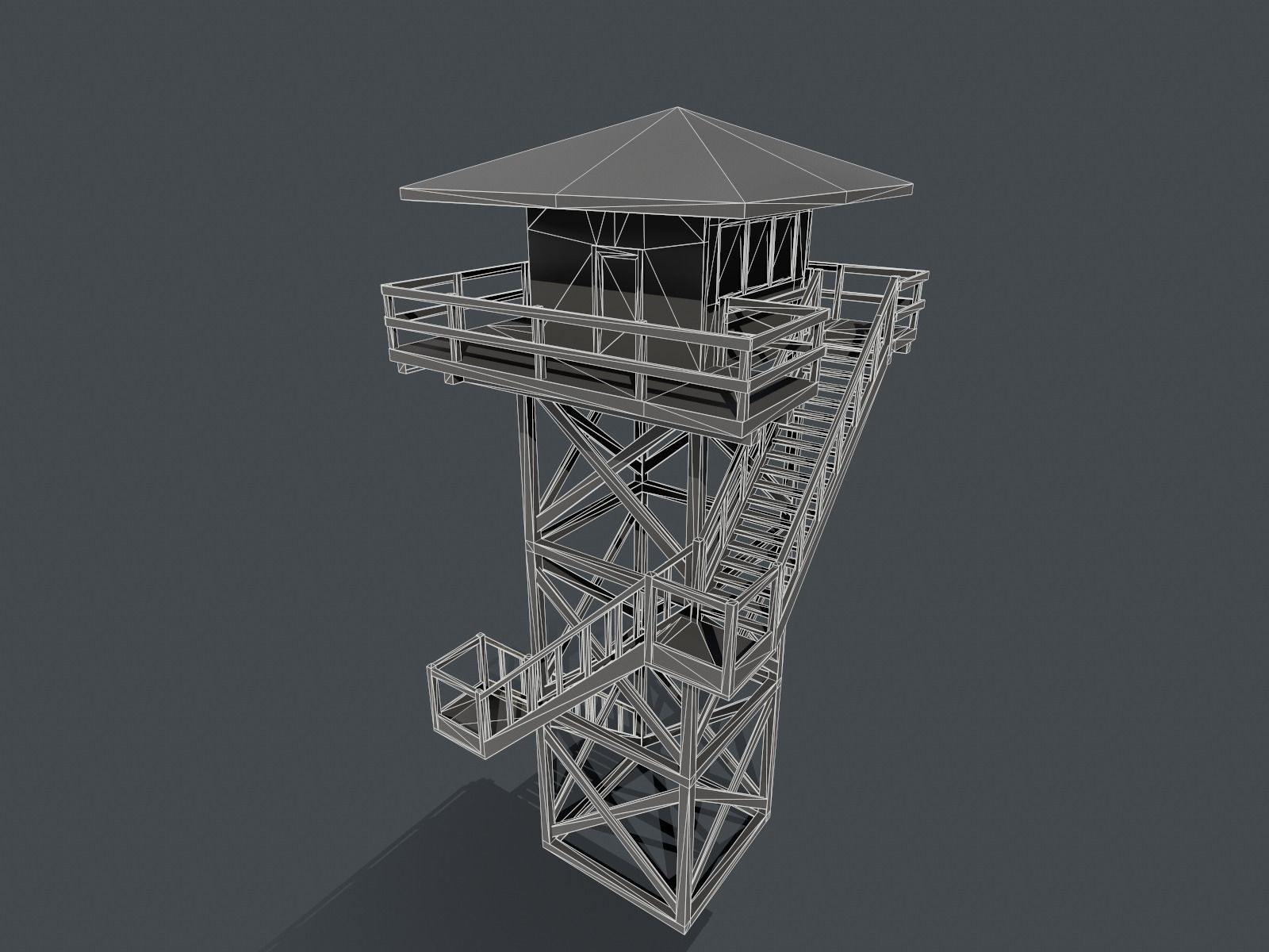 3D model Modular Fire lookout tower PBR VR / AR / low-poly | CGTrader