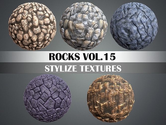 Texture Stylized Rocks Vol 15 - Hand Painted Texture Pack VR / AR / low ...