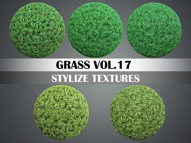 Texture Stylized Grass Vol 17 - Hand Painted Texture Pack VR / AR / low-poly | CGTrader