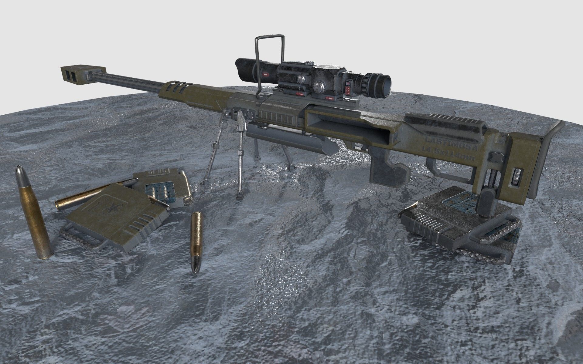 3D model Weapon hard surface machine gun VR / AR / low-poly | CGTrader