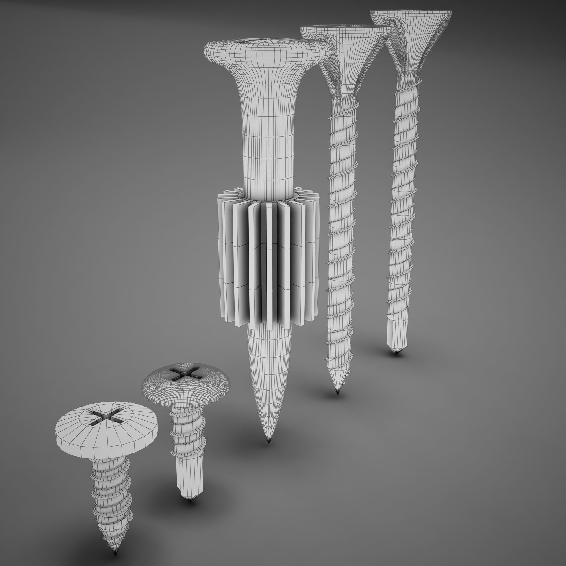 Screws Collection set of 3D model | CGTrader