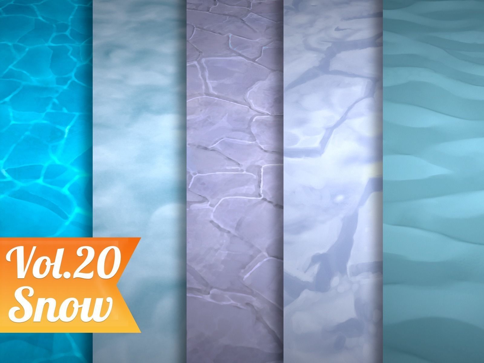 Texture Stylized Snow Vol 20 - Hand Painted Texture Pack VR / AR / low ...
