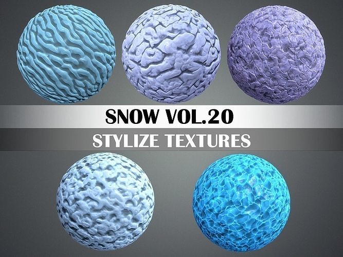 Texture Stylized Snow Vol 20 - Hand Painted Texture Pack VR / AR / low ...