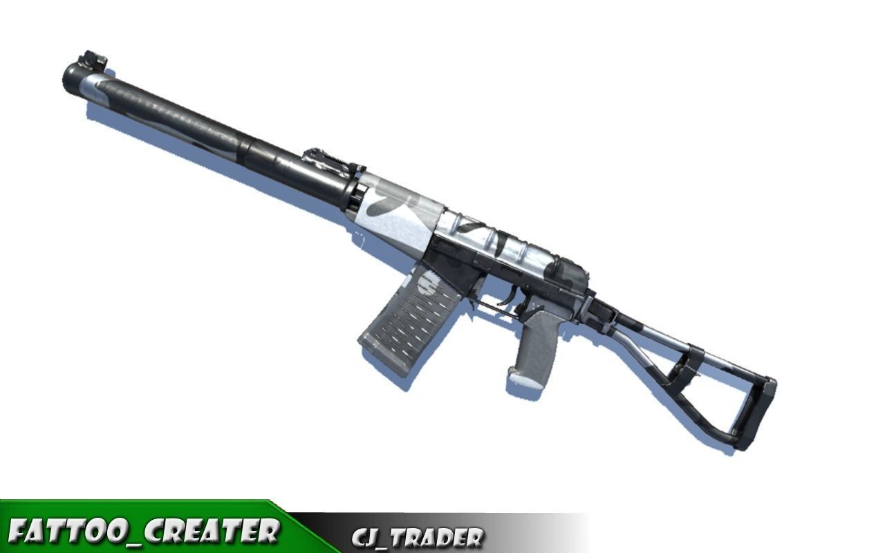 3D model As-Val Low-Poly Assault Sniper Riffle 3D Model VR / AR / low ...