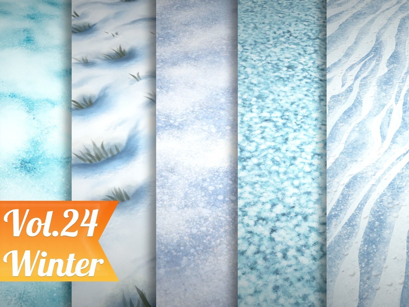Texture Stylized Snow Vol 24 - Hand Painted Texture Pack VR / AR / low ...