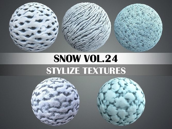 Texture Stylized Snow Vol 24 - Hand Painted Texture Pack VR / AR / low ...