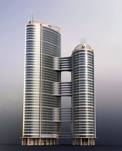 Twin Tower Office Building 3D model | CGTrader