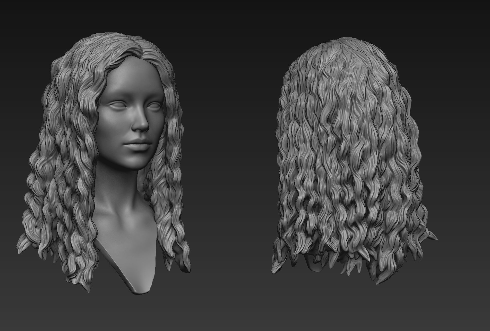 Hair 10 Curly 3D model | CGTrader