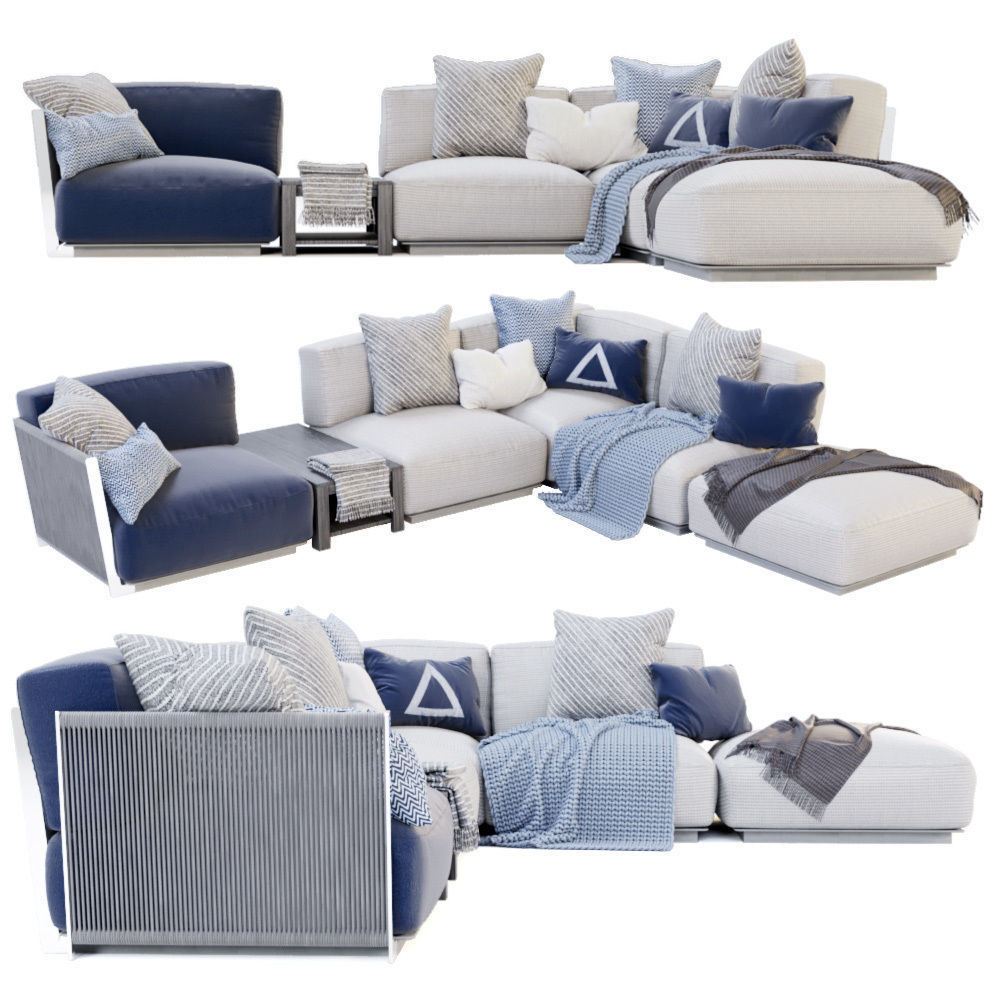 Vulcano Flexform Outdoor Sofa 5 3D model | CGTrader