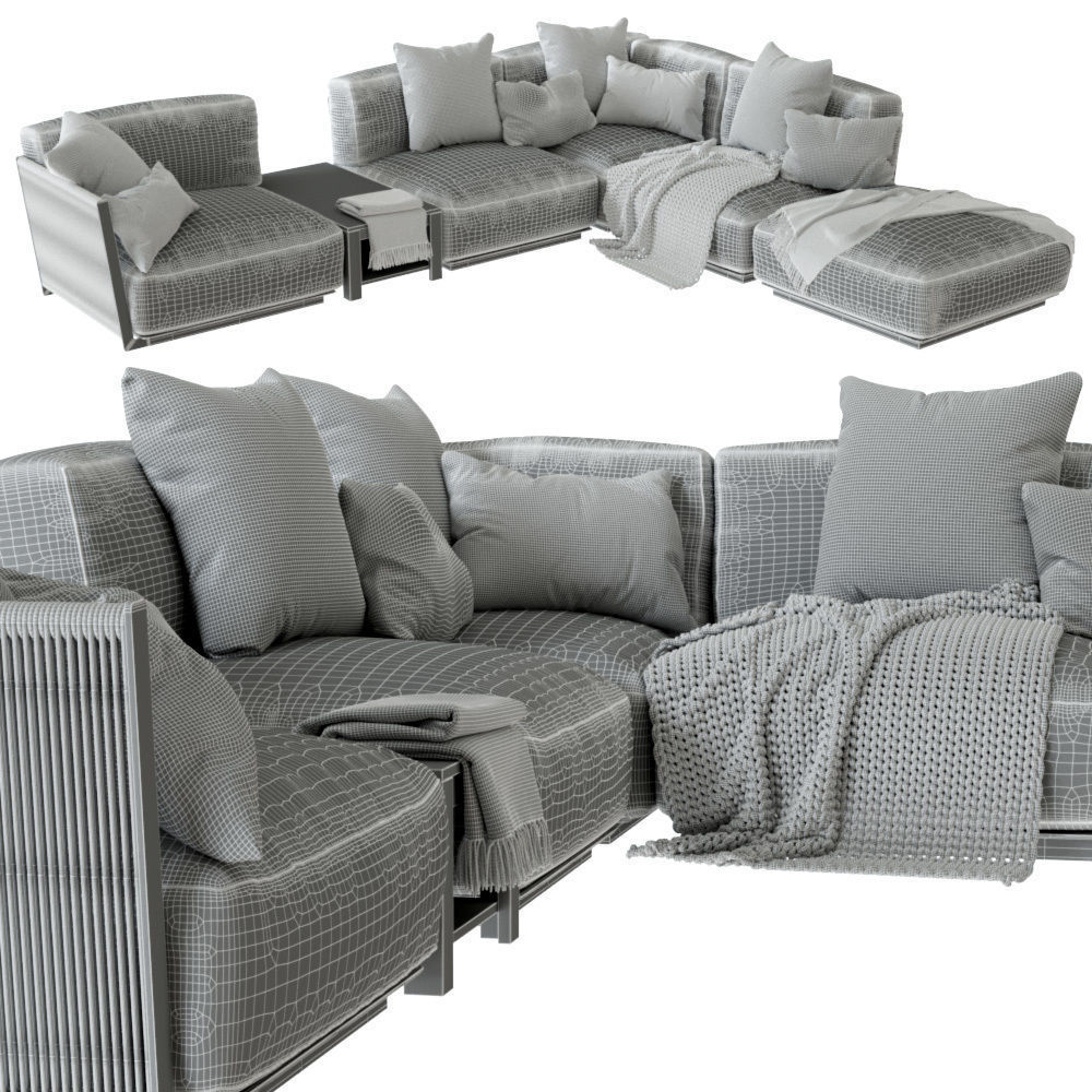 Vulcano Flexform Outdoor Sofa 5 3D model | CGTrader