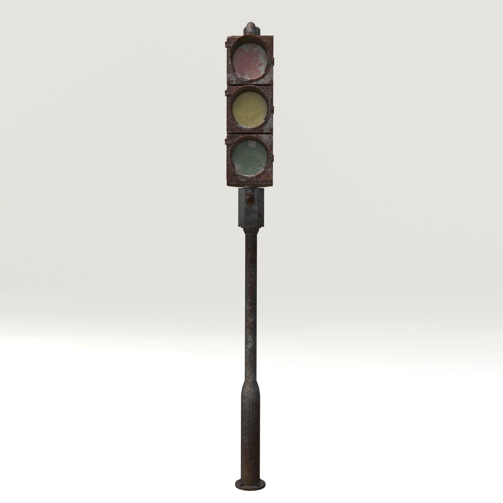 3D model Game-ready rusty postapo retro traffic lights - Unity - UE4 VR ...