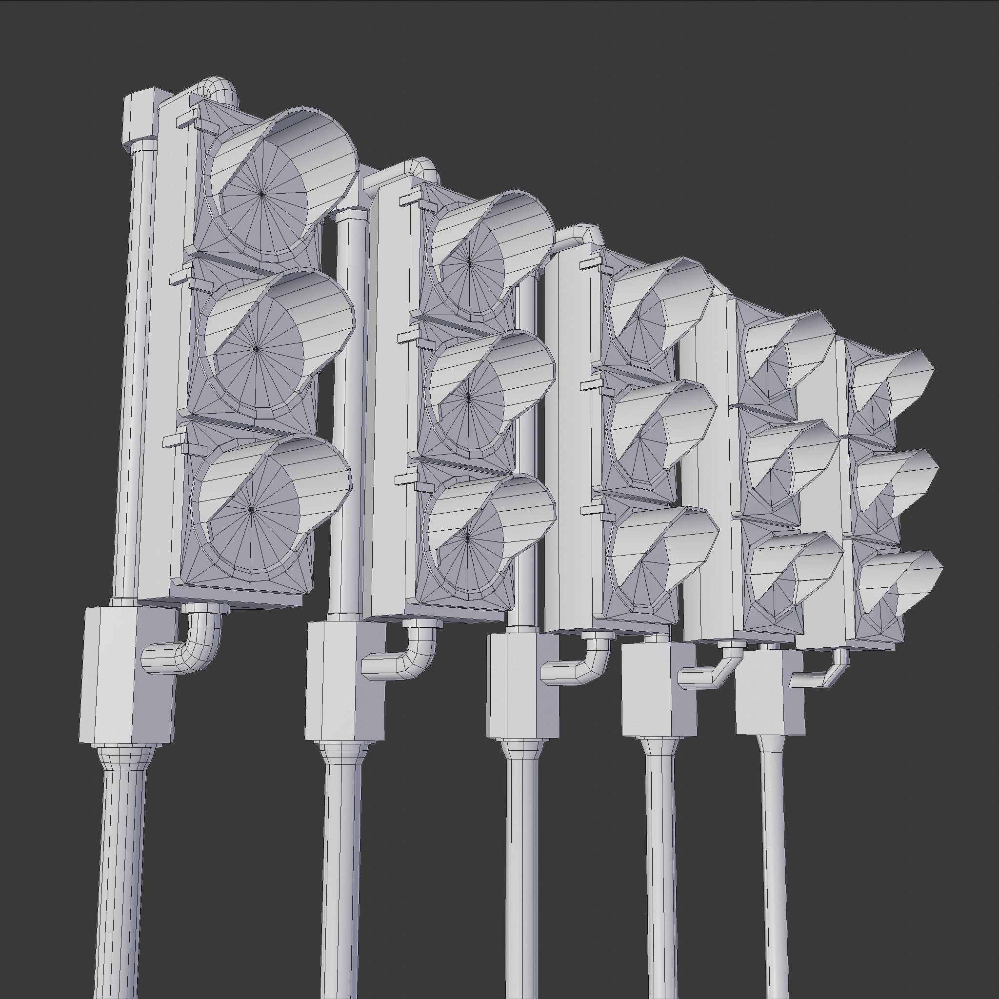 3D model Game-ready rusty postapo retro traffic lights - Unity - UE4 VR ...