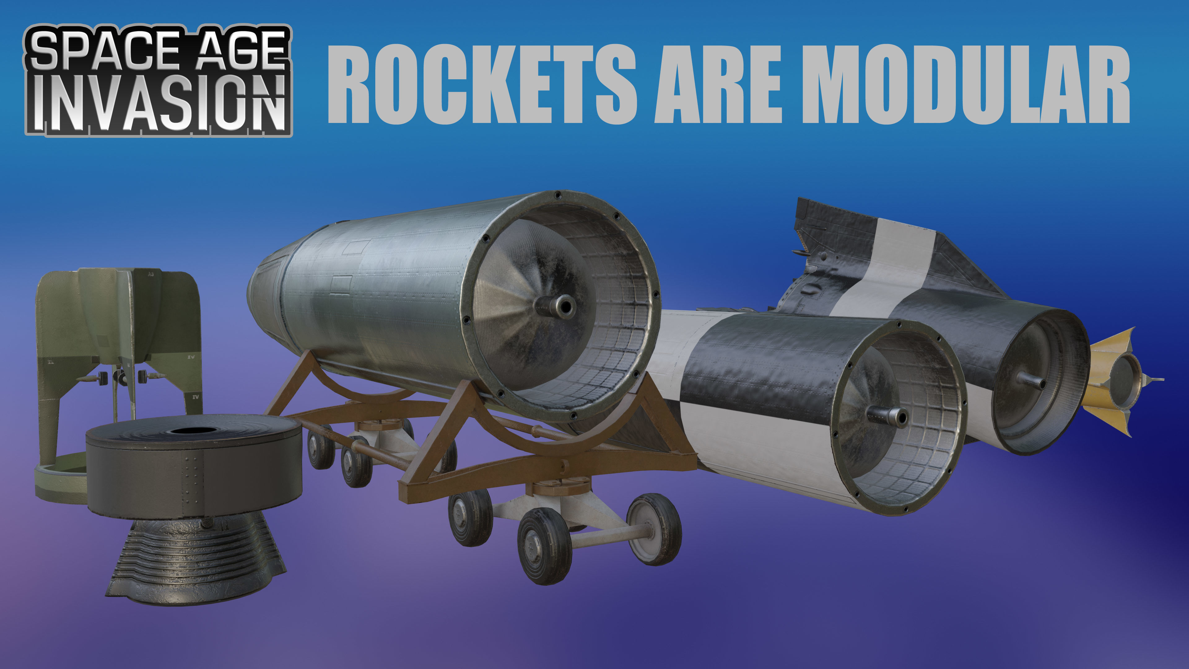 3D model Space Age Invasion Massive Modular Rocket Pack VR / AR / low ...