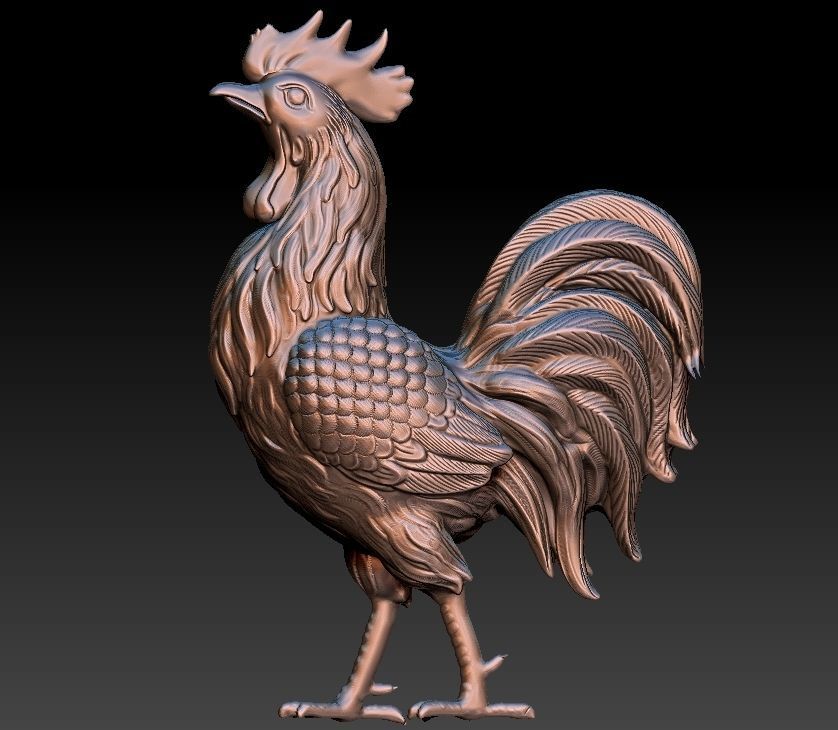 Rooster Statue 3D Print model 3D model 3D printable | CGTrader