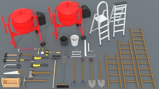 3D model Low Poly - Tools Pack VR / AR / low-poly | CGTrader