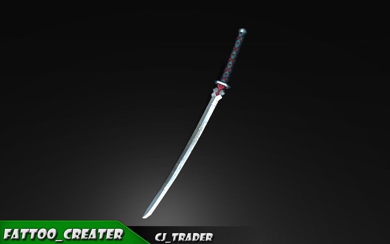 3D model Fantasy Samurai Sword Low-Poly 3d model VR / AR / low-poly ...