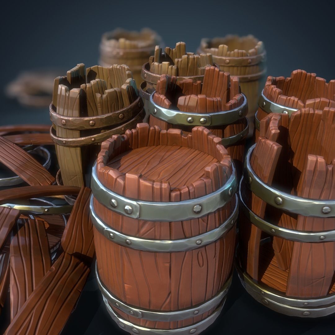 3D model Stylized Barrel Pack | CGTrader