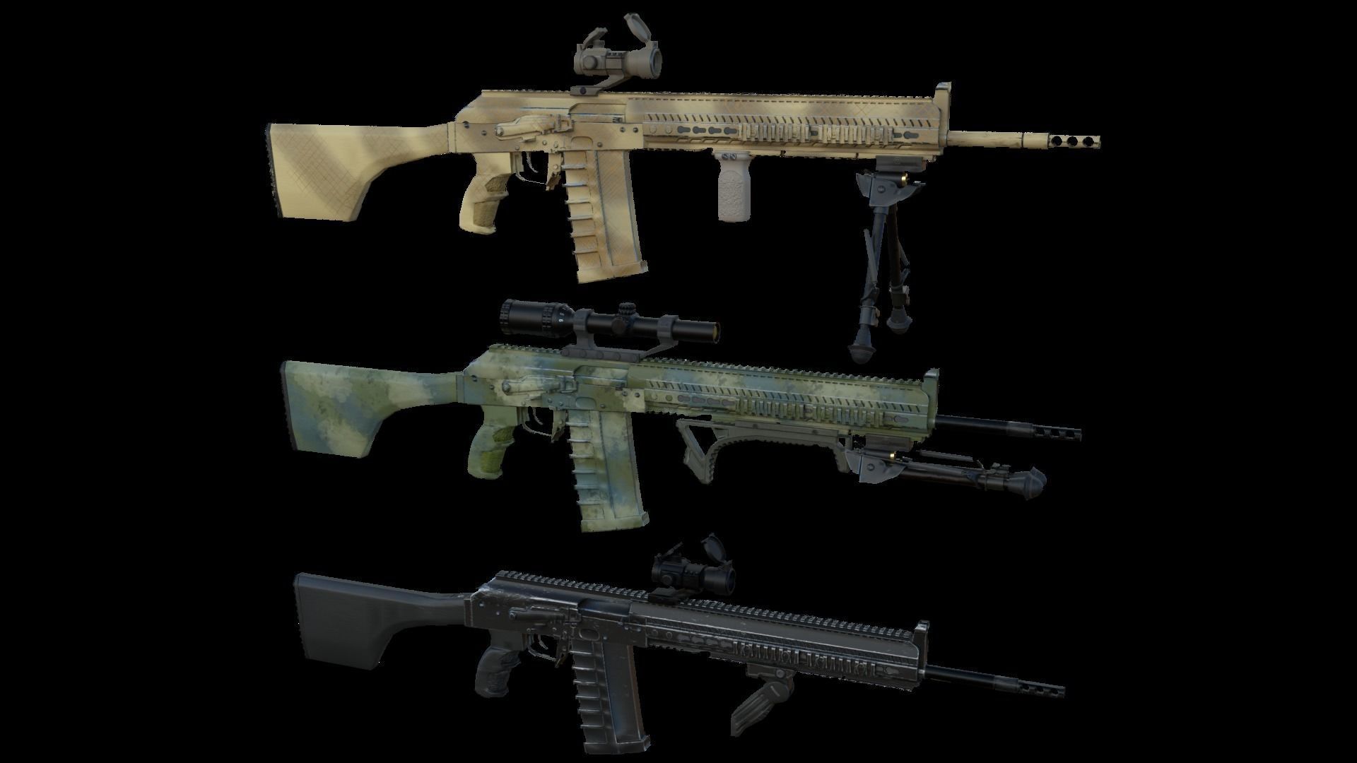 3D model AK Sniper Package VR / AR / low-poly | CGTrader