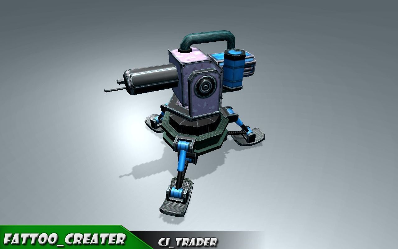 3D model Flame Thrower Turret Lowpoly 3D Model VR / AR / low-poly ...